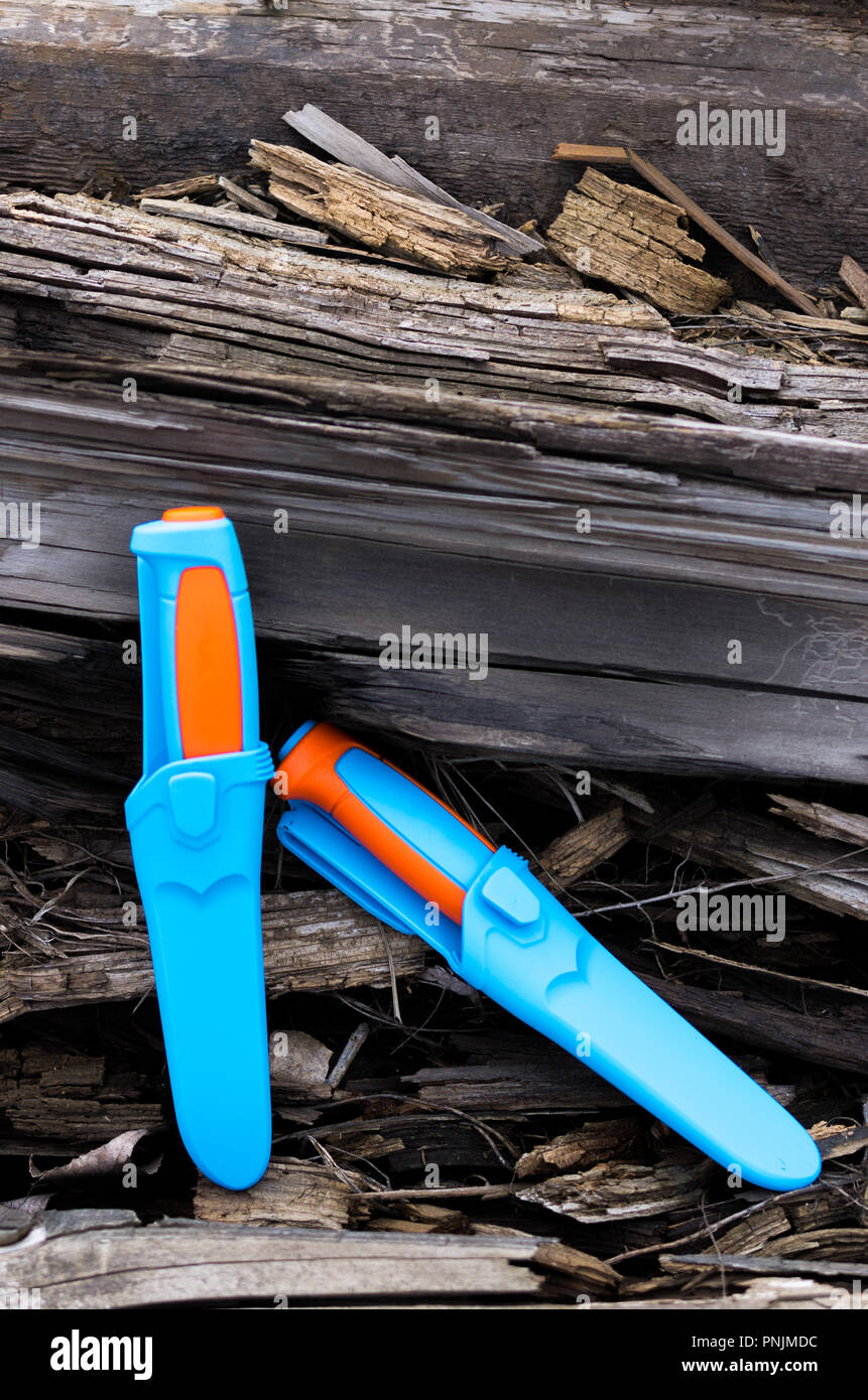 Knife for everyday work. Knife tool. Vertical shot Stock Photo - Alamy
