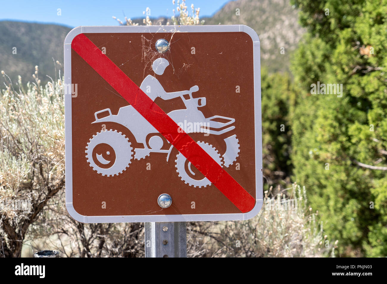 Sign for no 4x4 ATV (all terrain vehicles) or off roading sign Stock ...