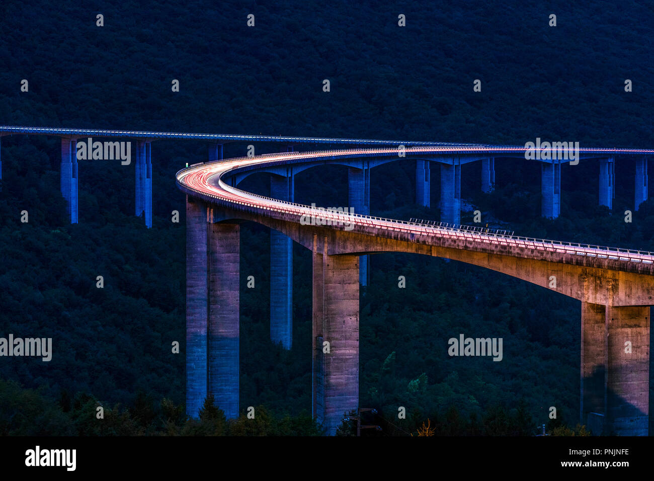 Italy Veneto highway viaduct of Fadalto Stock Photo - Alamy