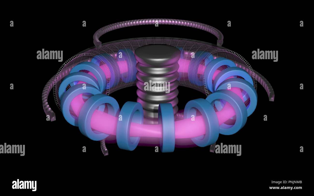 Fusion Reactor tokamak style. 3d render art concept. Outer shell ...