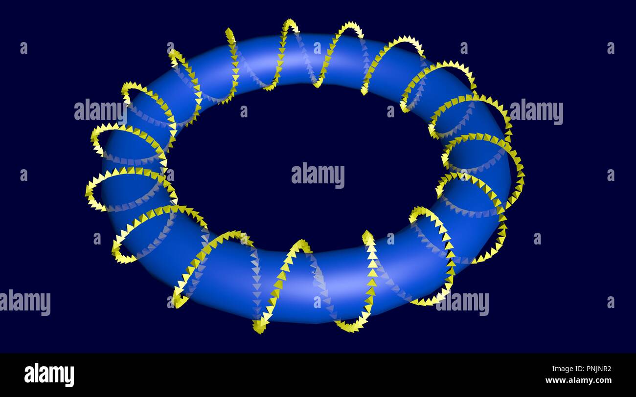 Fusion reactor toroidal magnetic fields. Fusion energy. 3d render Stock ...