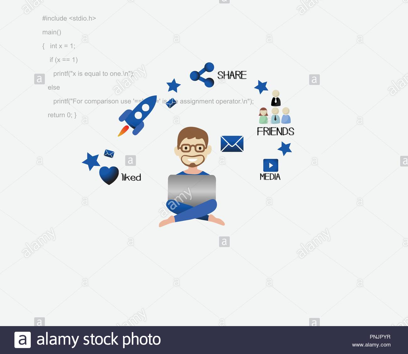 Programmer Cartoon Illustration Programmer Working Stock Photos ...