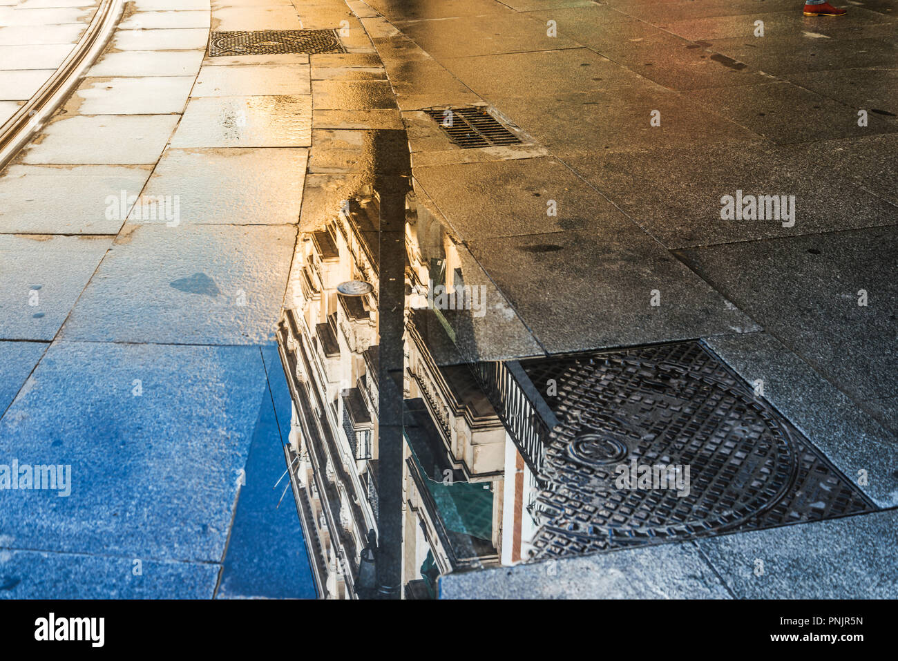 Street view of downtown in Sevilla city, Spain Stock Photo - Alamy