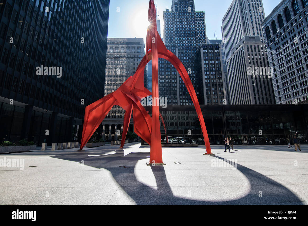 Flamingo sculpture by American artist Alexander Calder at Federal Plaza ...