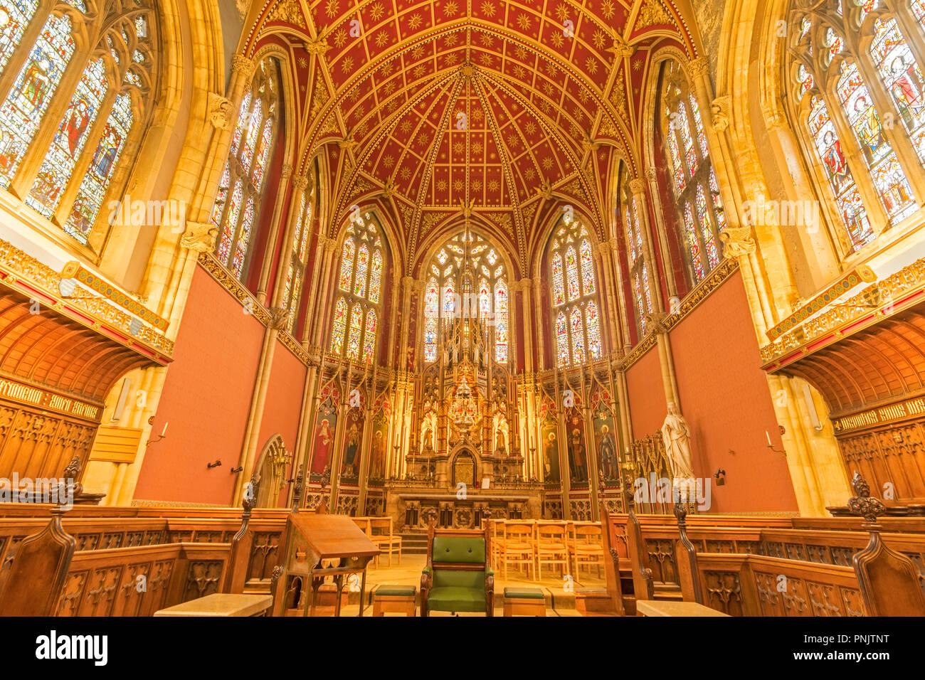 The interior of St Cuthbert's chapel at Ushaw College, Co. Durham ...