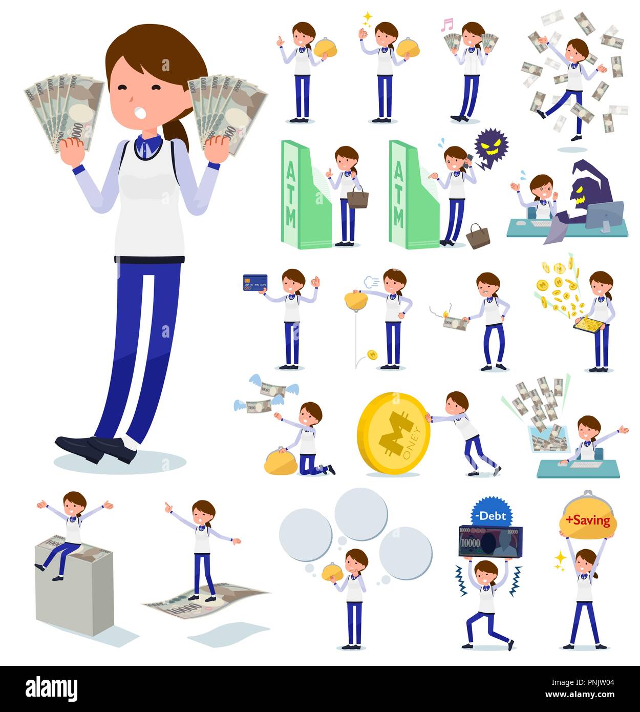 A set of women with concerning money and economy.There are also actions ...