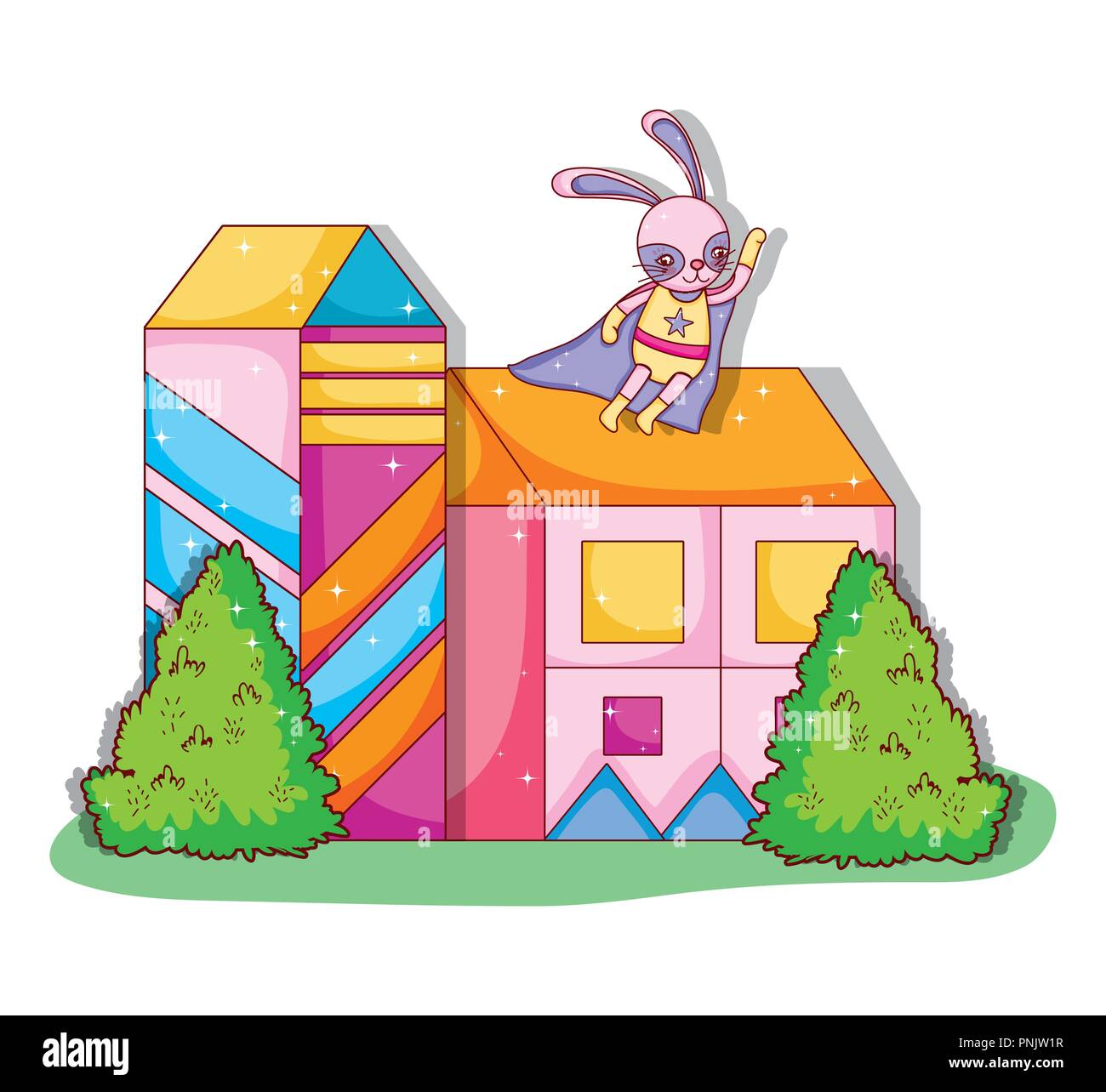 Superhero rabbit cartoon Stock Vector Image & Art - Alamy