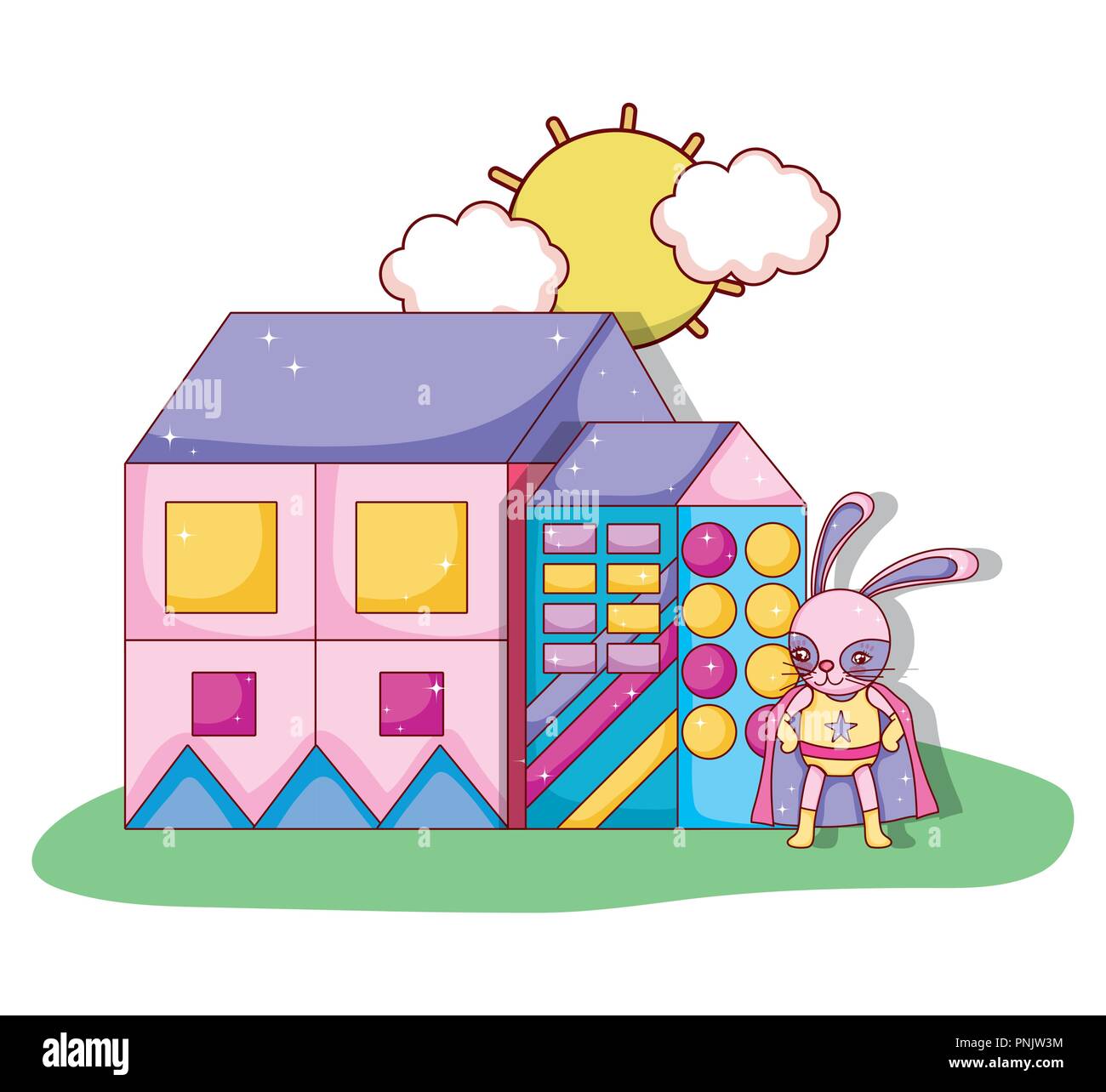 Superhero rabbit cartoon Stock Vector Image & Art - Alamy