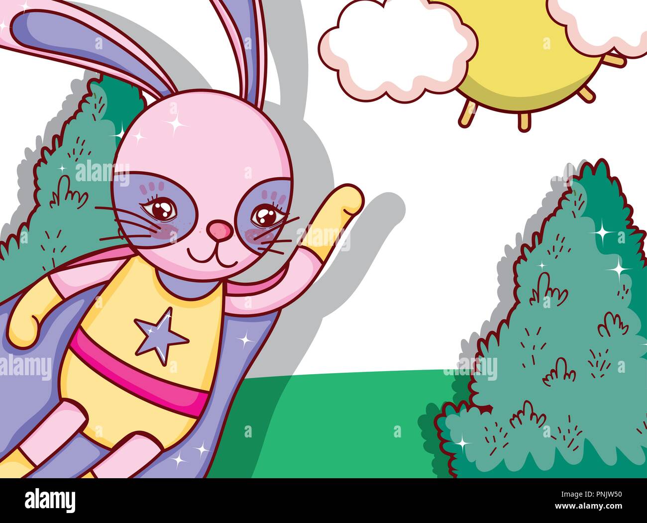 Superhero rabbit cartoon Stock Vector Image & Art - Alamy