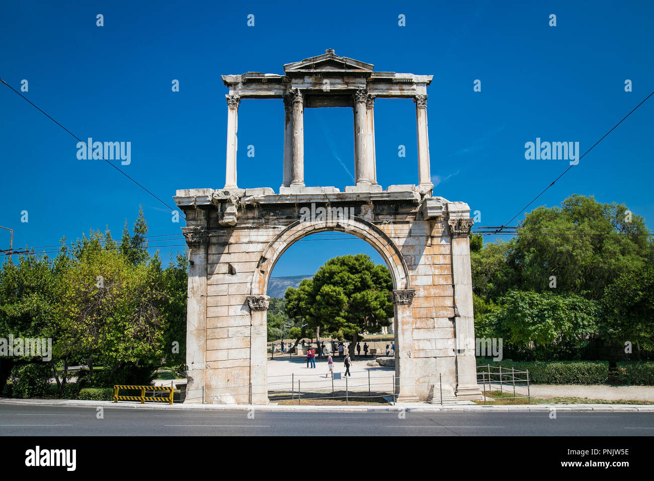 Arch of Hadrian or Hadrian's Gate, Athens, Greece. It is one of the ...