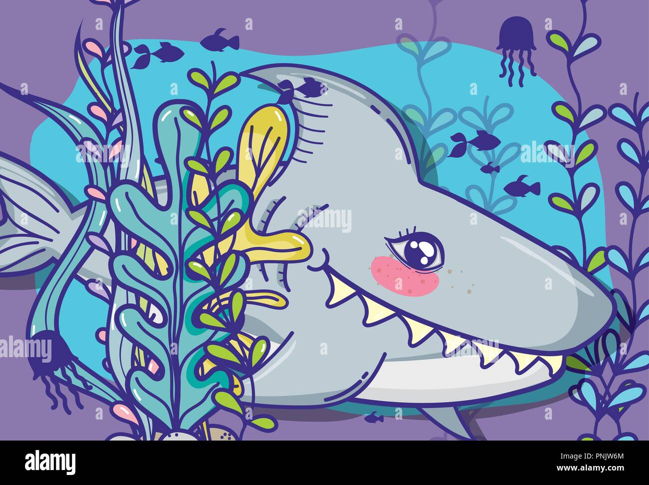 Shark in aquarium water Stock Vector Images - Alamy