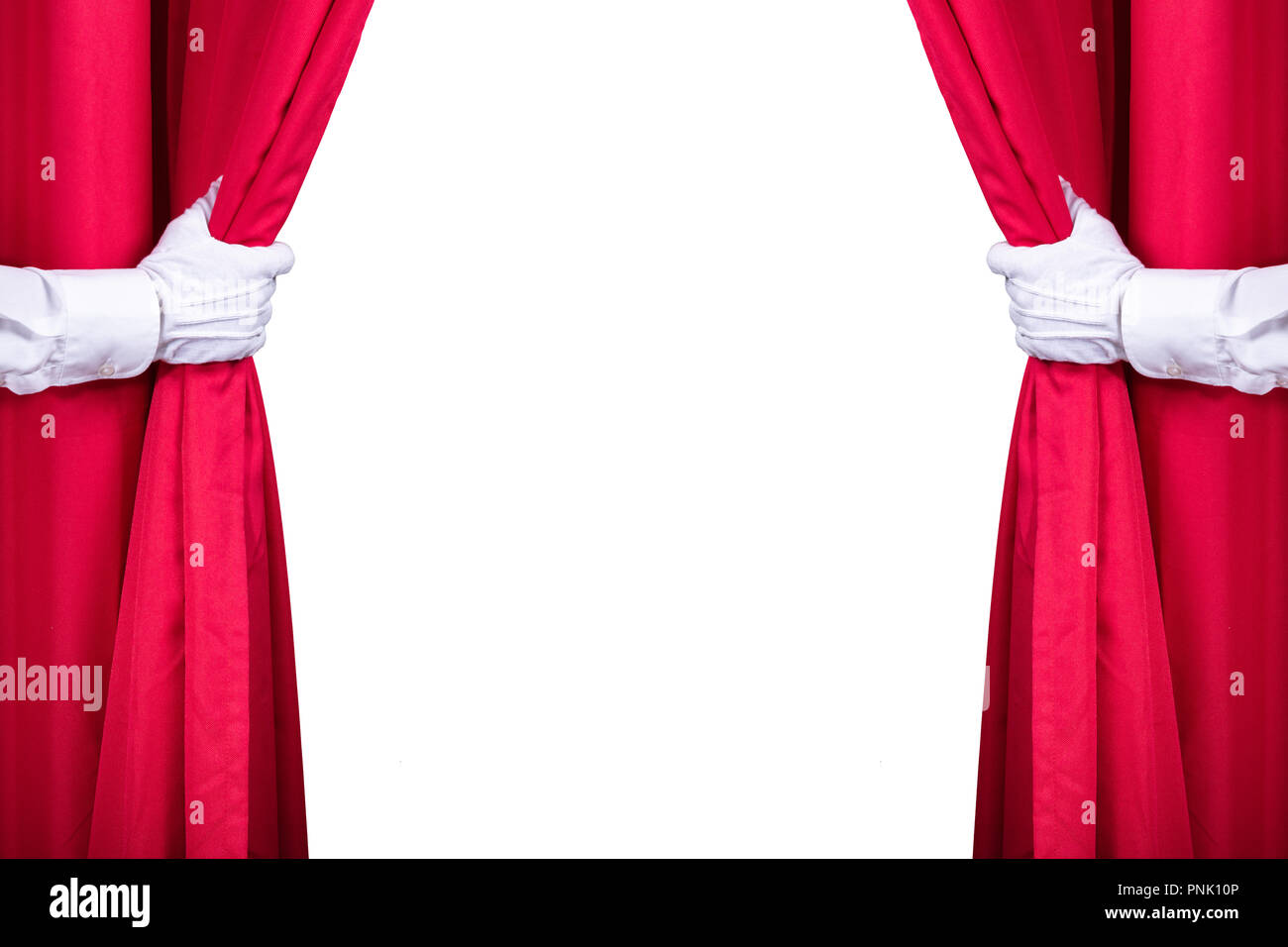 Hand opening stage curtain hi-res stock photography and images - Alamy