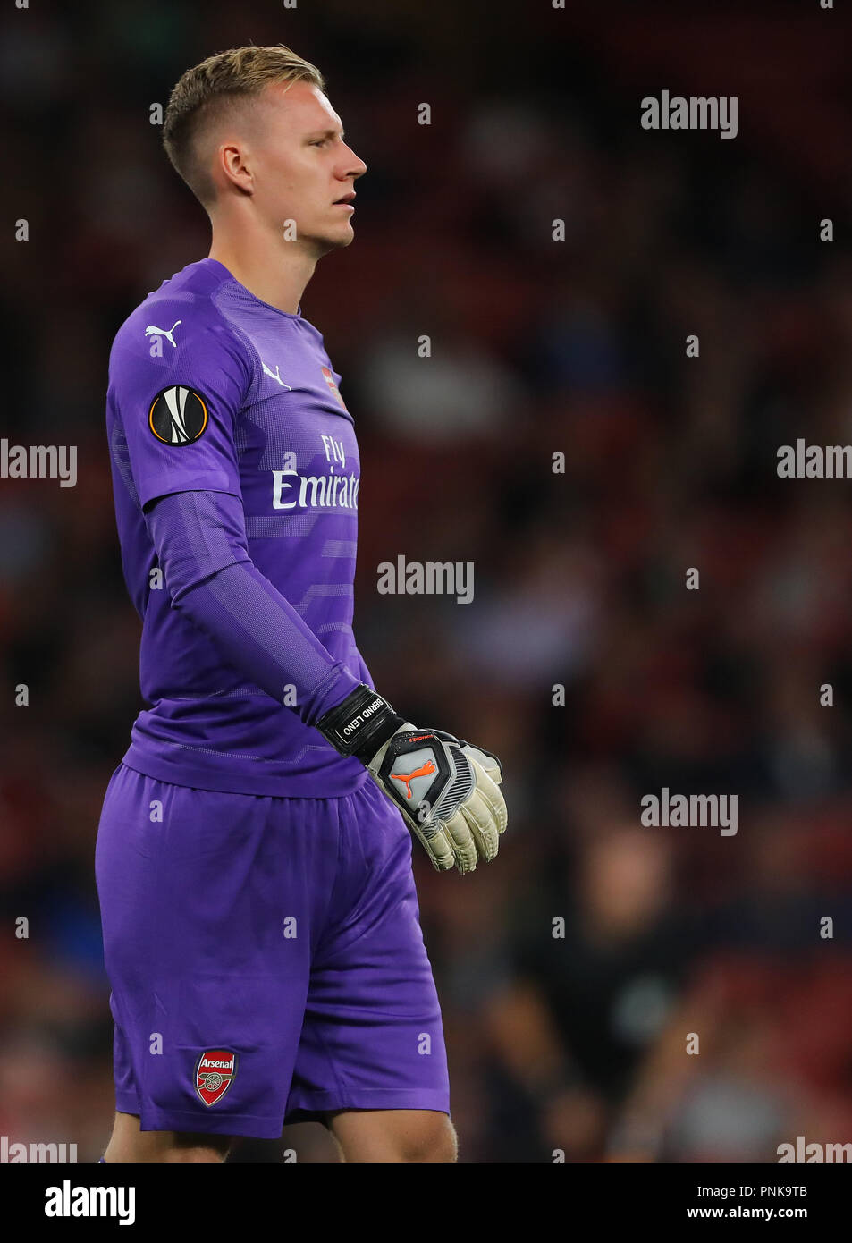 Bernd Leno of Arsenal - Arsenal v Vorskla Poltava, UEFA Europa League ...
