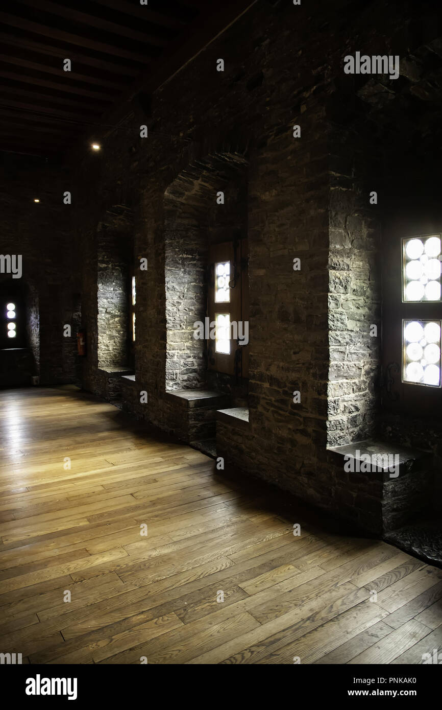 Interior of an old historical building, detail of ancient and history ...