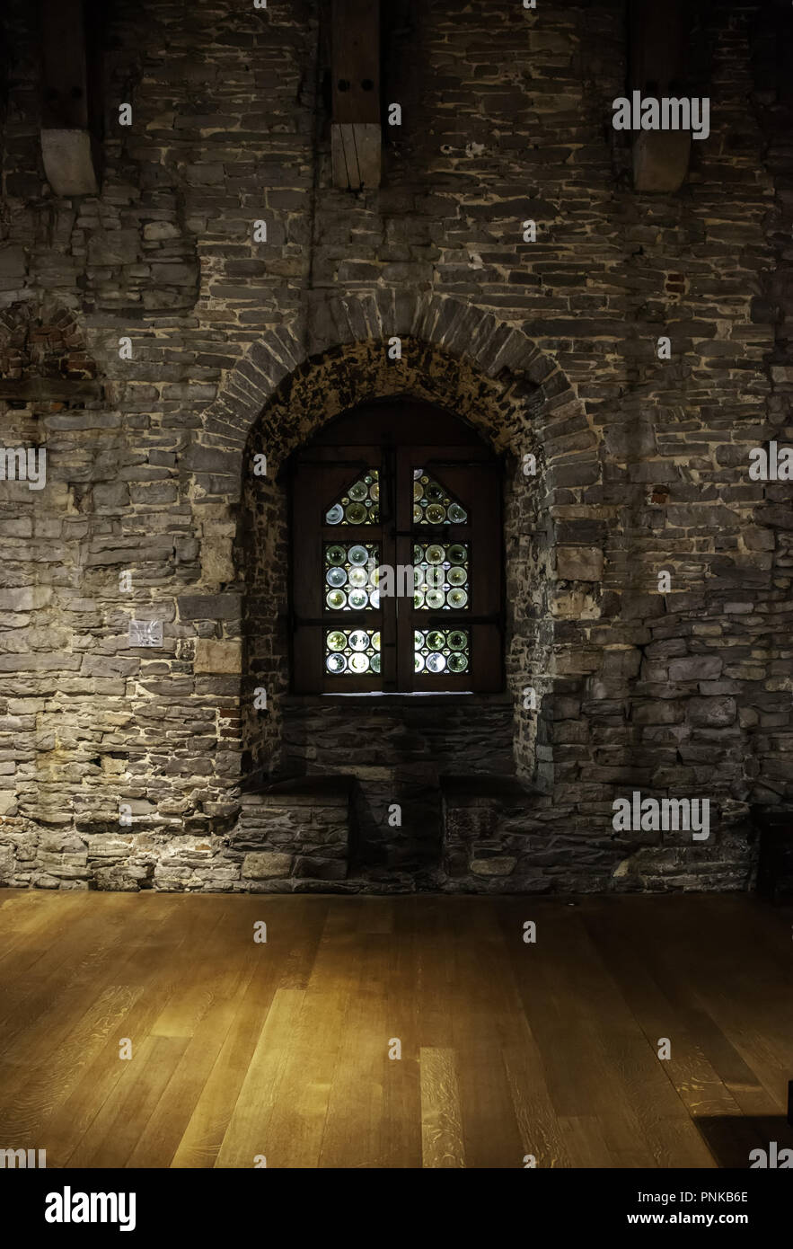 Interior of an old historical building, detail of ancient and history ...