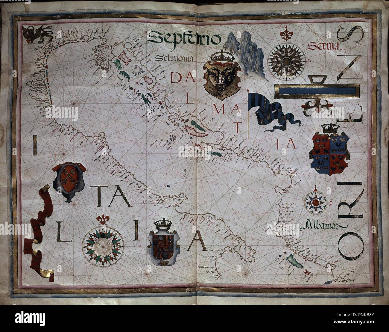 PORTULANO MAR ADRIATICO Y COSTAS ITALIANAS S XVI. Author: HOMEN, DIEGO ...