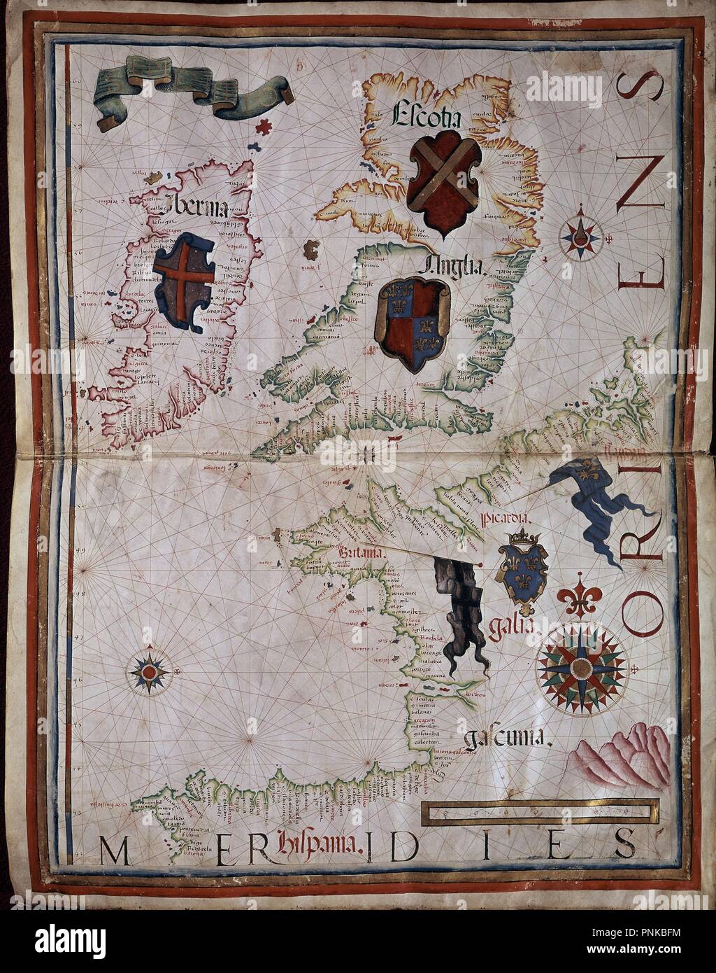 PORTULANO-MAR:NORT,ATLANTIC-ISLAS:IRLAND,INGL-COSTAS:ESP,FRA - SIGLO ...