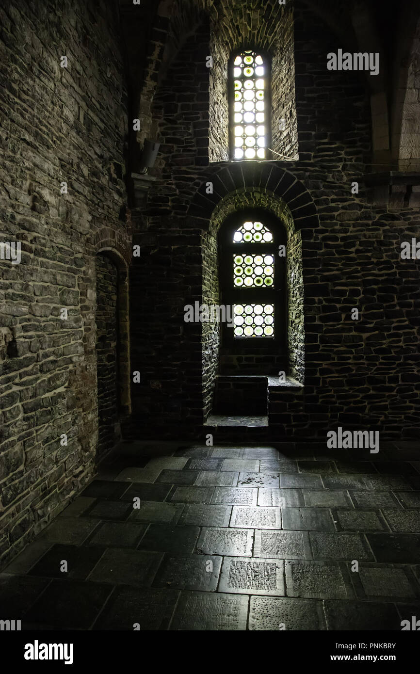 Interior of an old historical building, detail of ancient and history ...