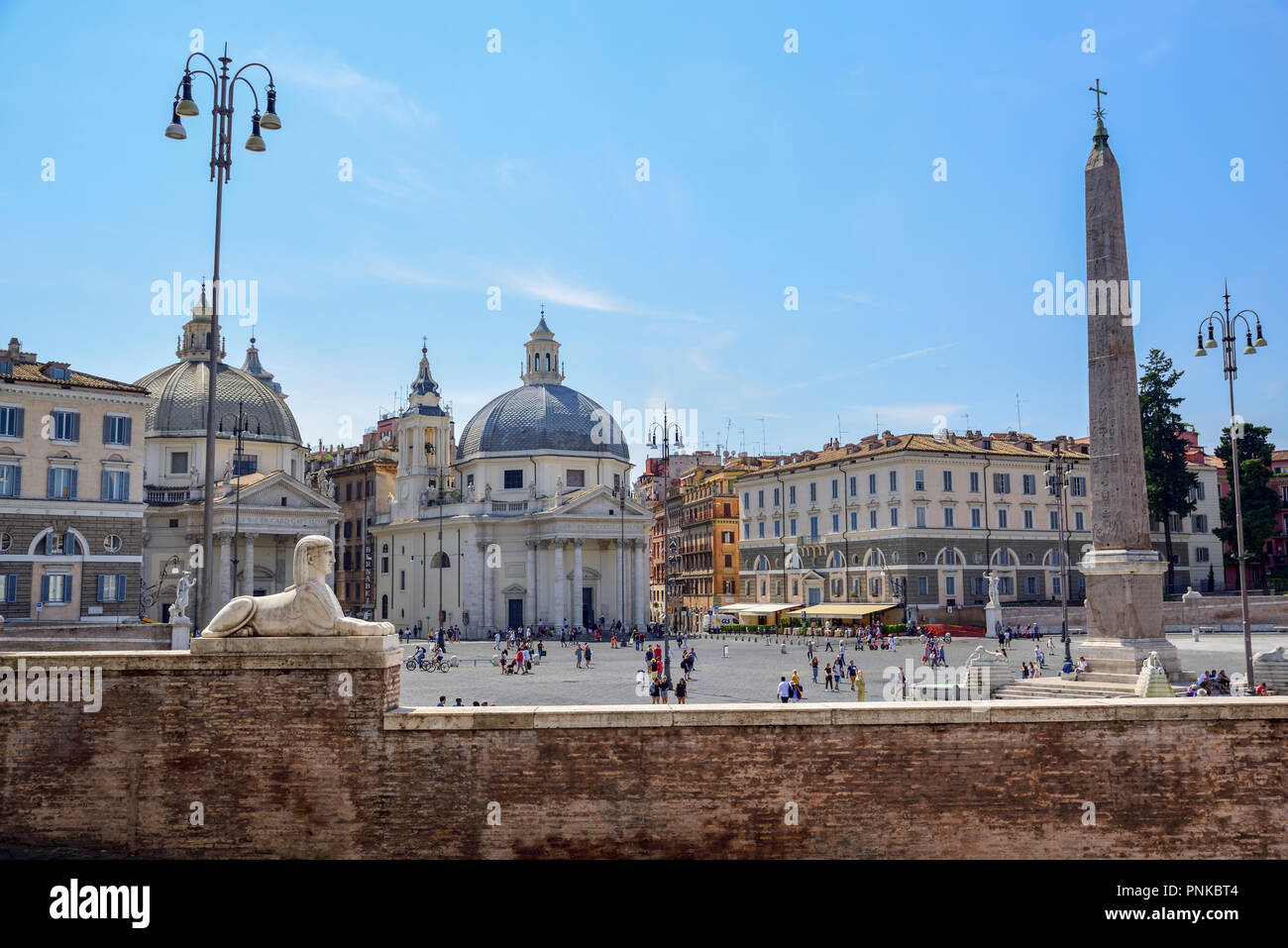 Historic center of Rome, Piazza del Popolo square. Rome, Italy Stock ...