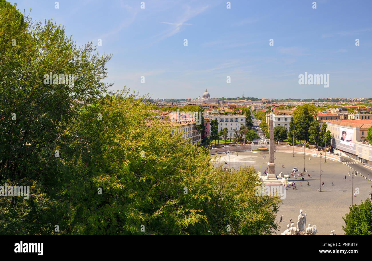 panorama of Rome from the Pincio terrace. Italy Stock Photo - Alamy