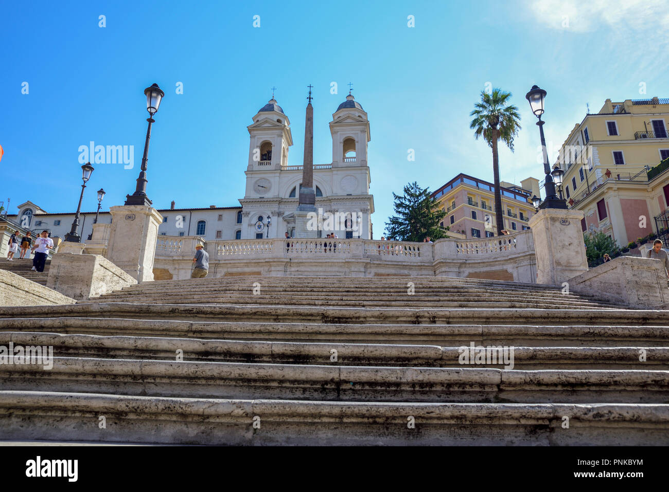Rome Italy. Church of the trinity of the mountains. Stairway of the ...