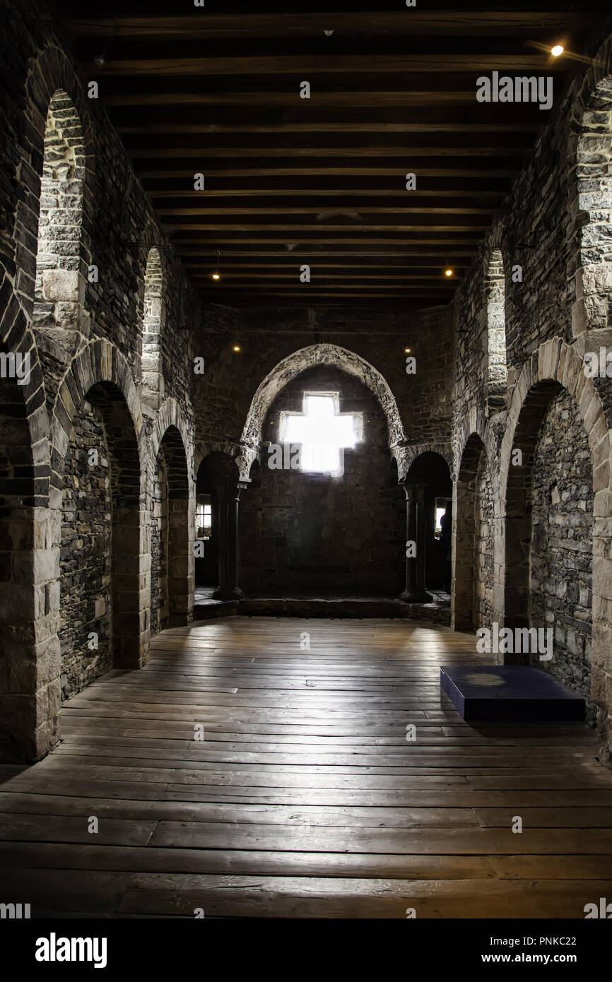 Interior of an old historical building, detail of ancient and history ...