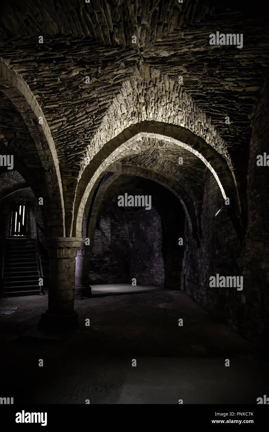 Interior of an old historical building, detail of ancient and history ...