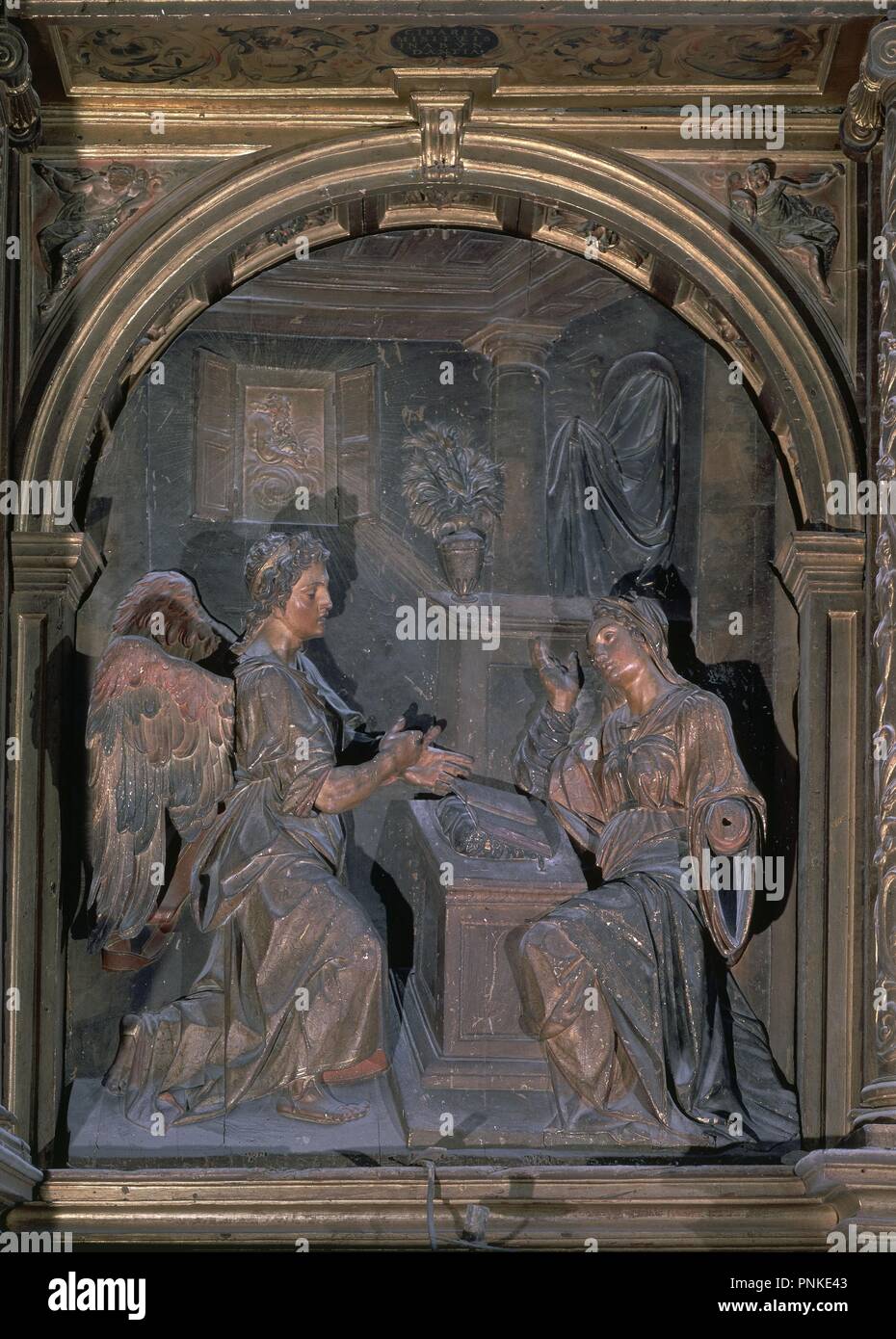 RETABLO MAYOR DE LA IGLESIA DE SAN MATEO - DETALLE DE LA ANUNCIACION ...