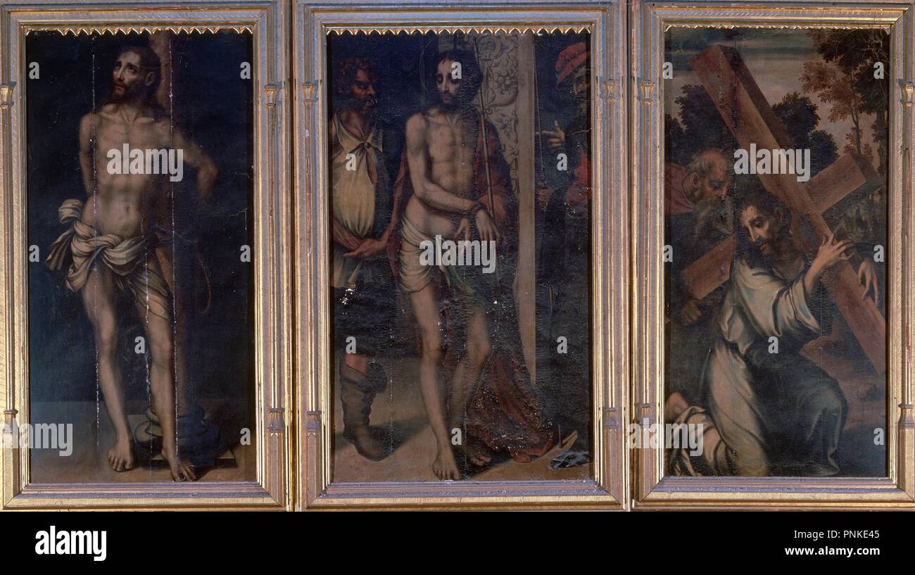 DETALLE DEL RETABLO RENACENTISTA - CRISTO ATADO A LA COLUMNA, CAMINO ...