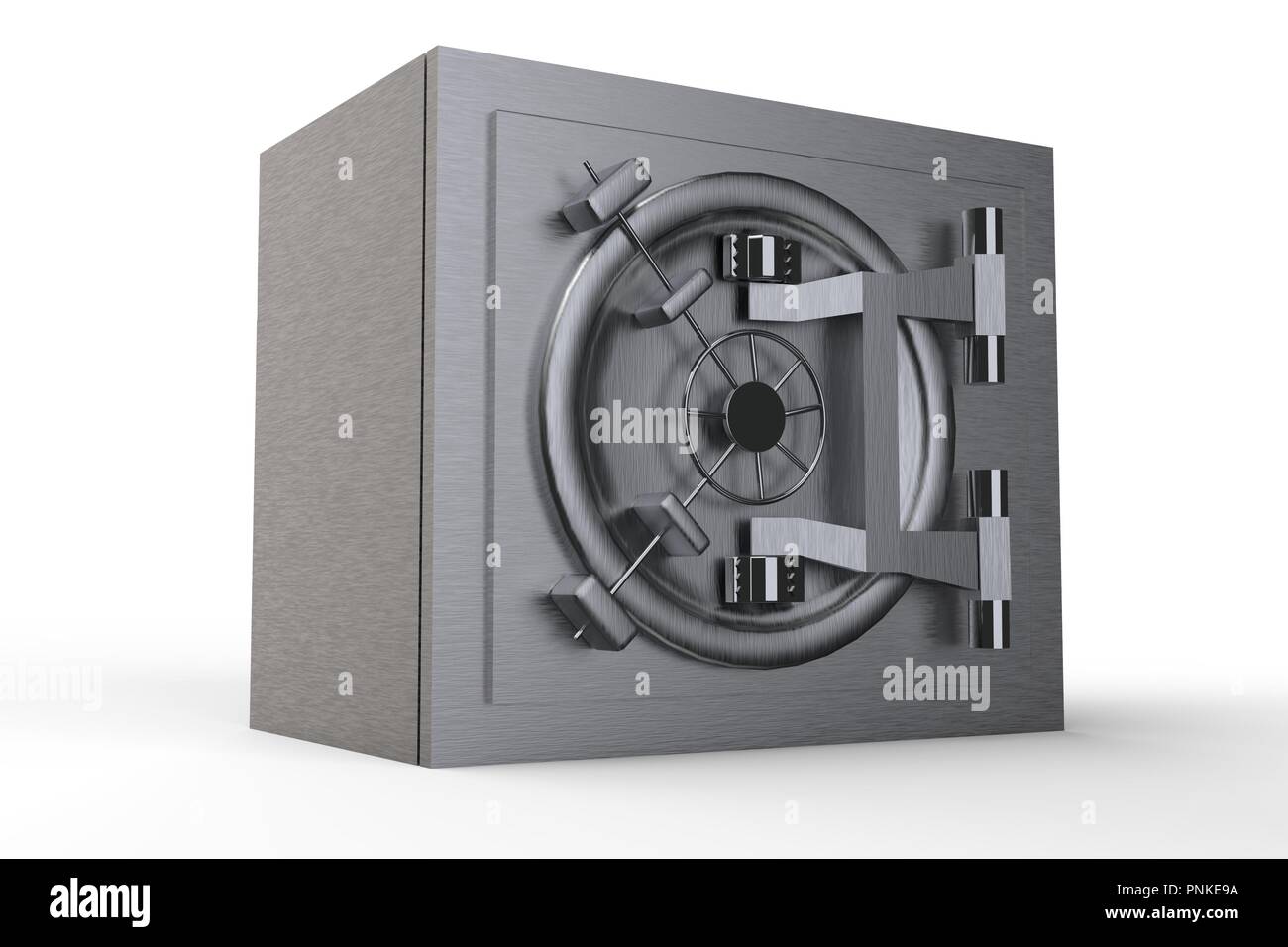Security metal safe 3D rendering isolated on white background Stock ...