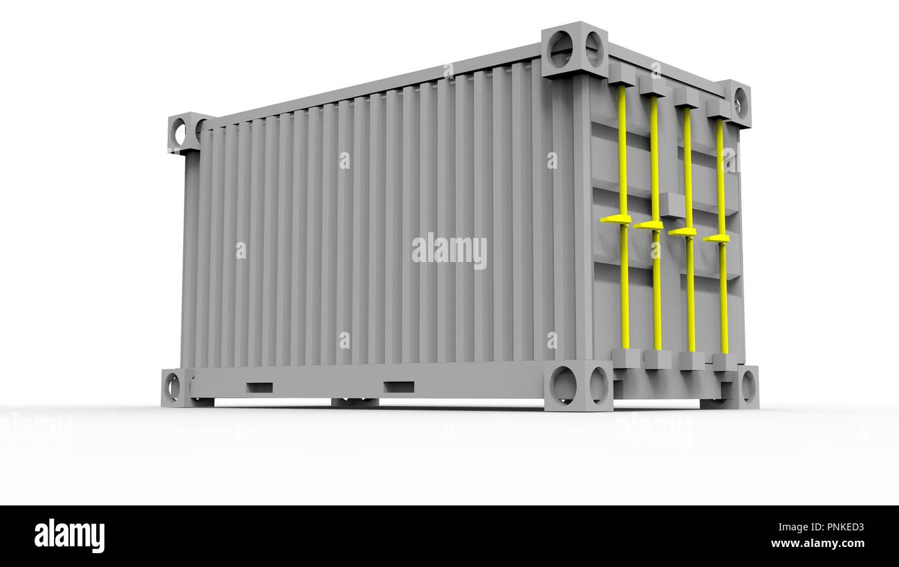 3d rendering of a shipping cargo container isolated on white background ...