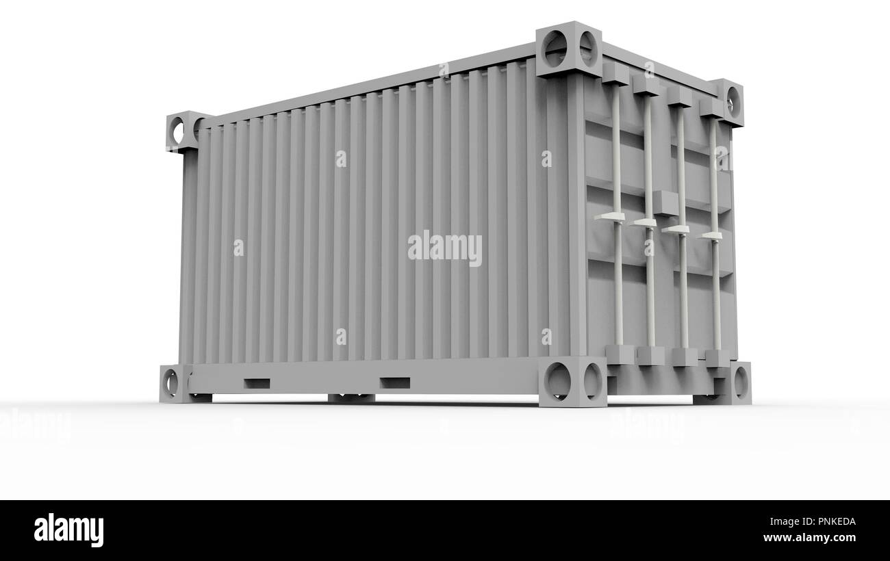3d rendering of a shipping cargo container isolated on white background ...