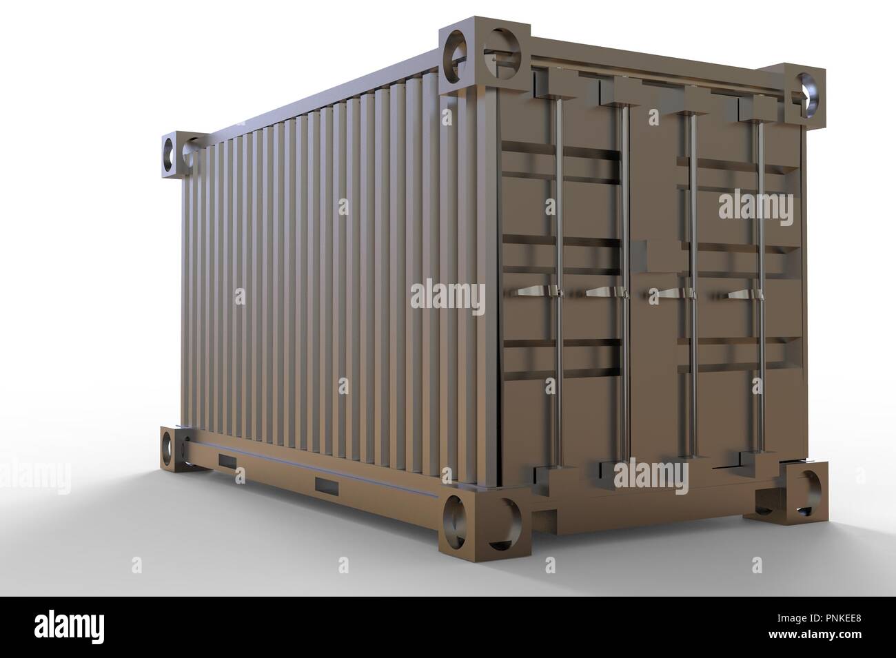 3d rendering of a shipping cargo container isolated on white background ...