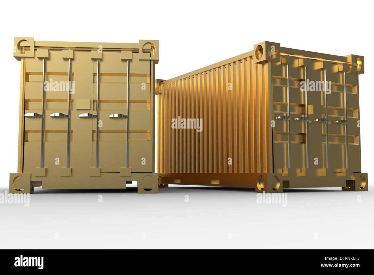 3d rendering of a two shipping cargo containers isolated on white ...