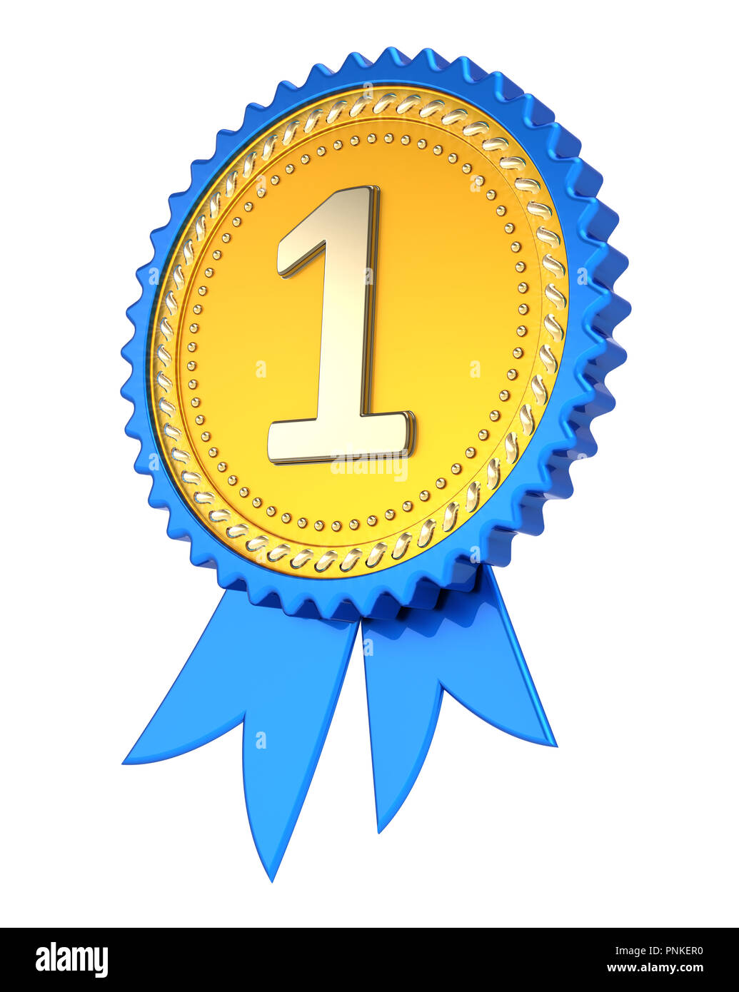 1st first place award ribbon, medal number one 1 golden blue ...