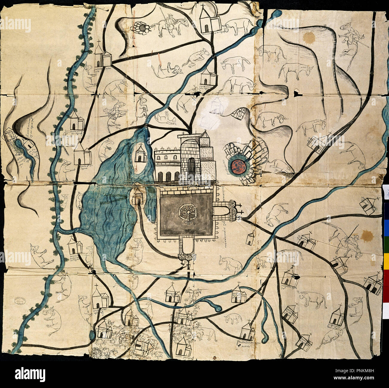 PLANO DEL PUEBO DE YURIRIA S XVI. Location: ARCHIVO DE INDIAS. Sevilla ...
