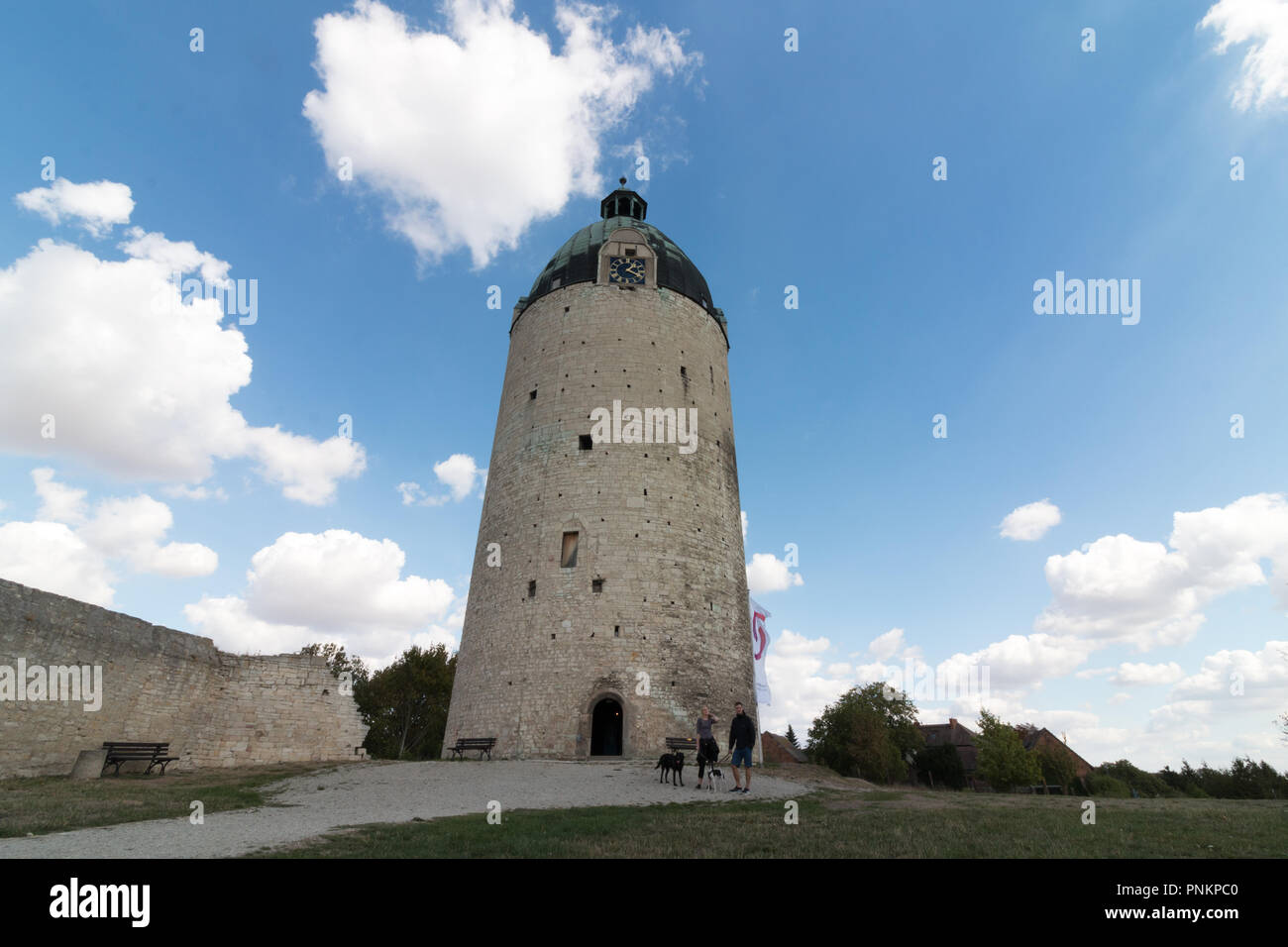 Freyburg, Germany - September 15, 2018: View of the keep "Dicker ...