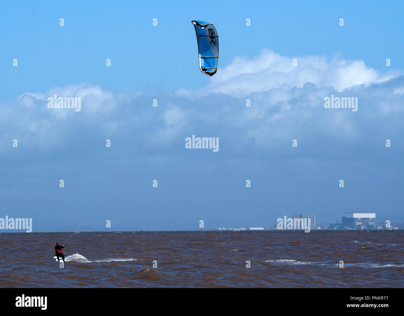 Windsurfing at Fleetwood UK Stock Photo - Alamy