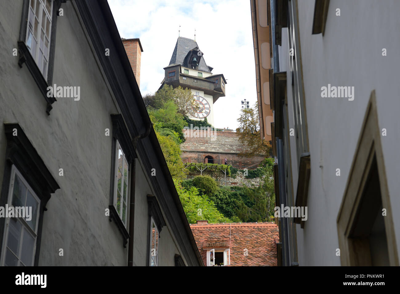 Graz, Styria, Austria. The Graz Clock Tower is a 28 meter high tower ...
