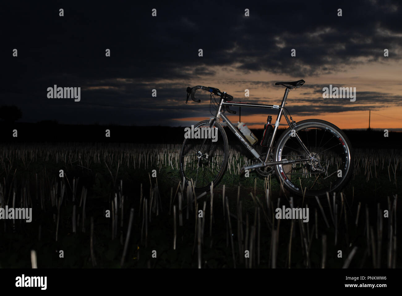 bicycle bike with sunset background Stock Photo - Alamy
