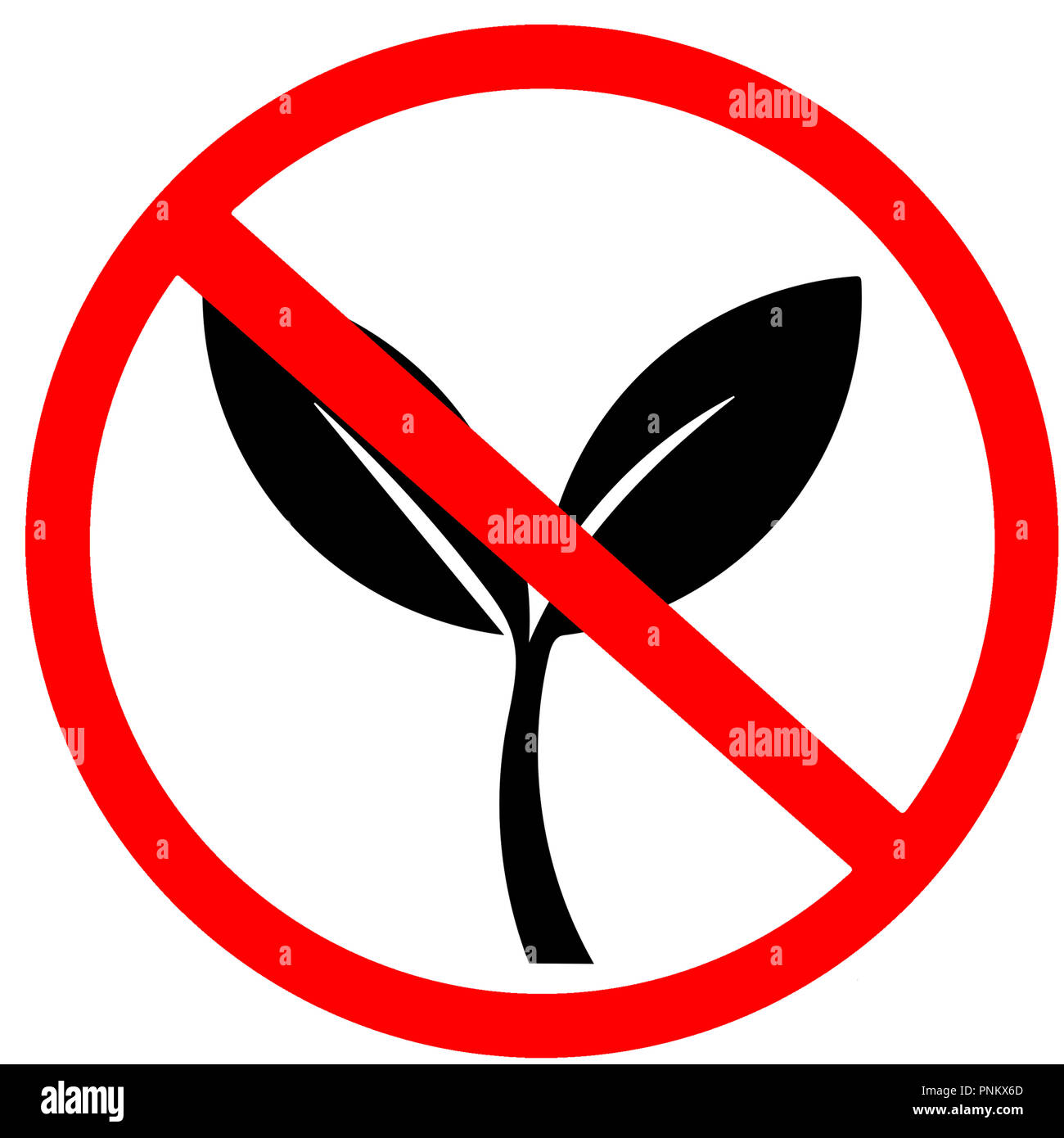 no natural, organic product, ecologic food not allowed. Green leaves ...