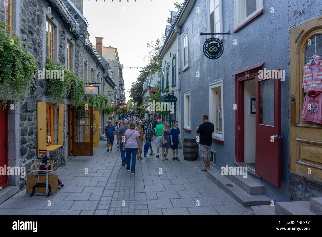 Colorful street scene in Old Quebec City Stock Photo - Alamy