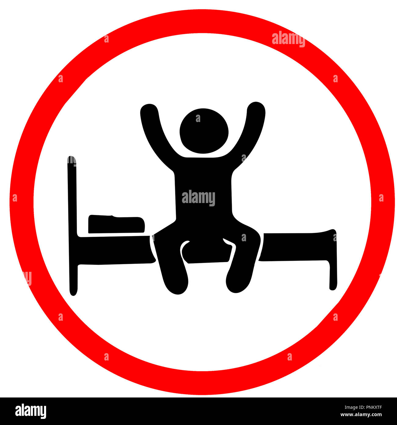 Man waking up and yawning good sleep warranty guarantee hotel red ...