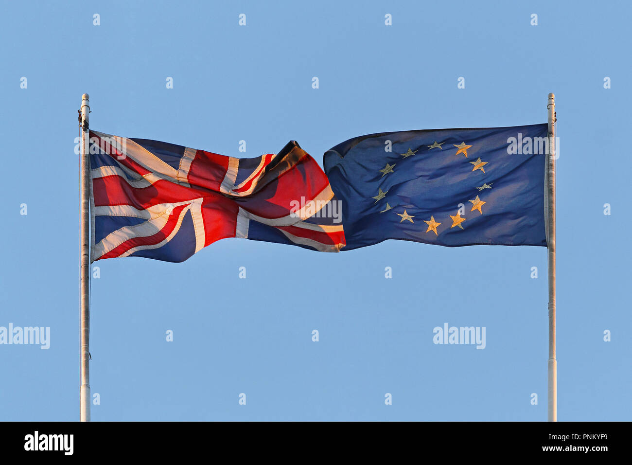 Uk and eu flags together hi-res stock photography and images - Alamy