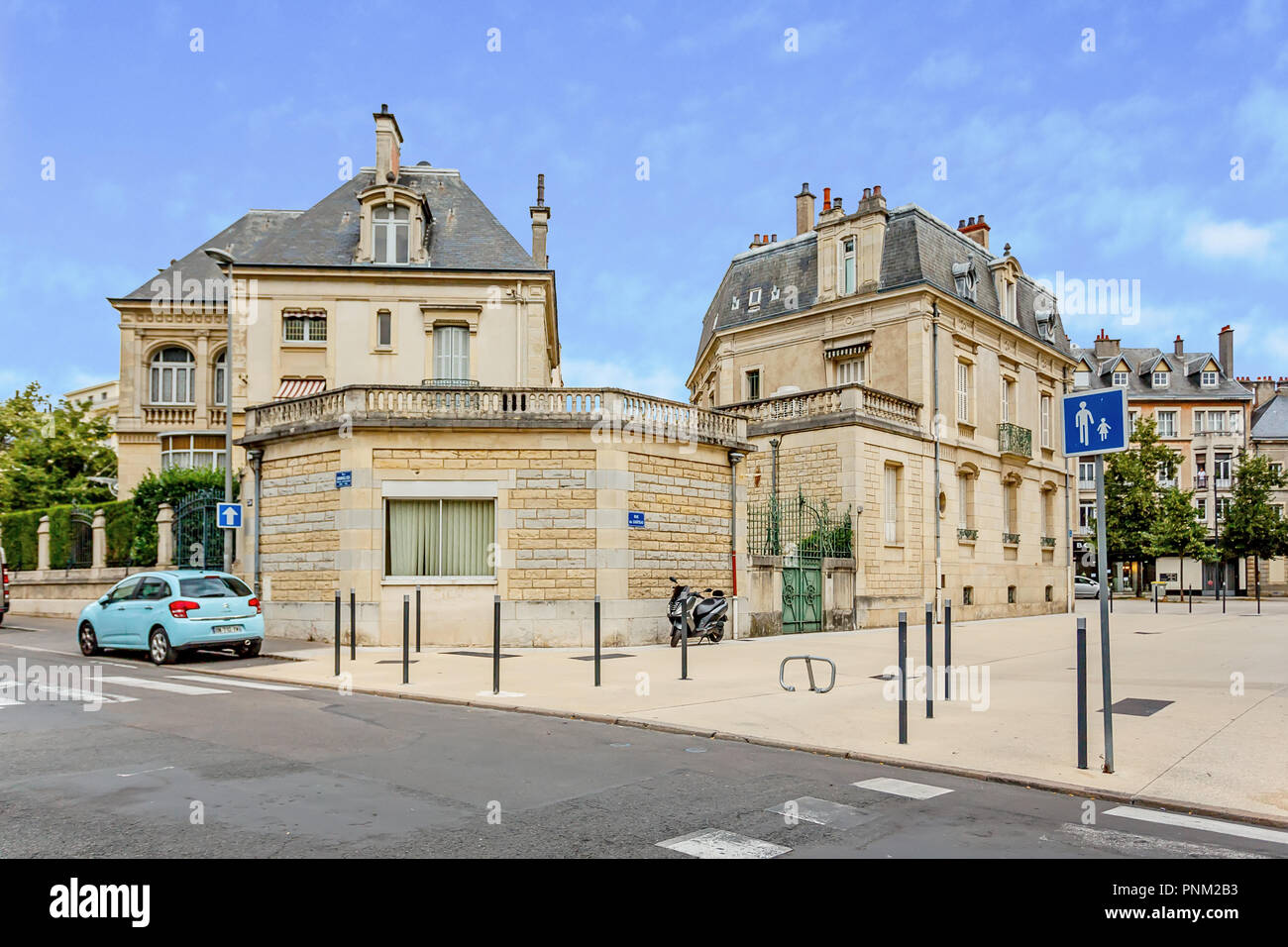 DIJON, FRANCE - AUGUST 10, 2017: Old Town of Dijon, France. The city is ...
