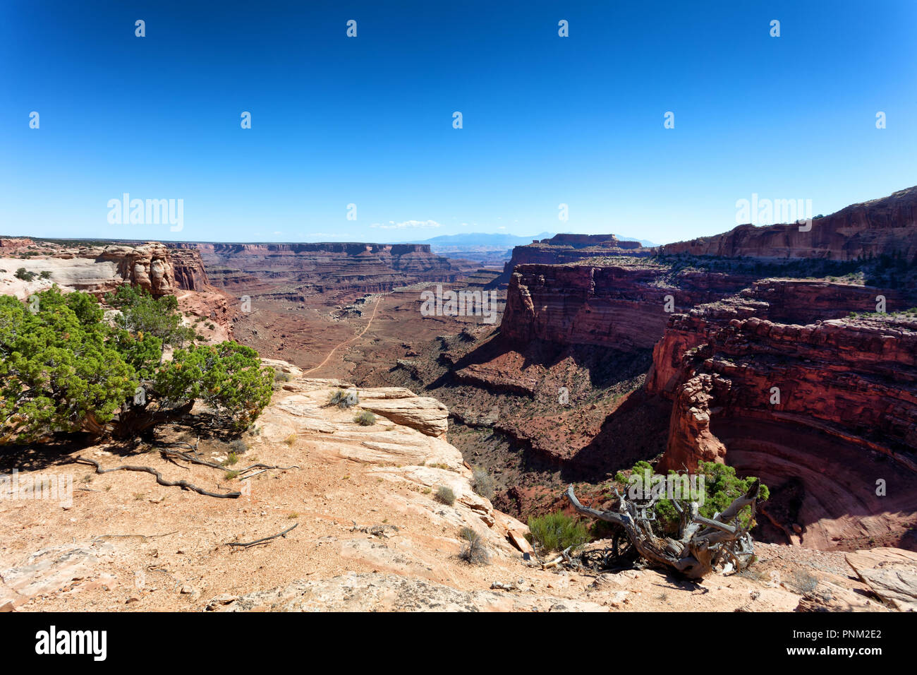 Grand Canyon with ground trail at bottom of valley Stock Photo - Alamy