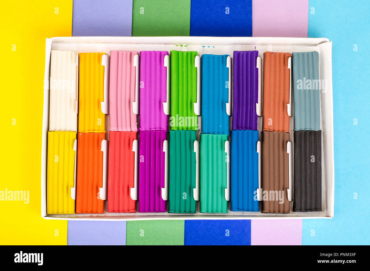 Colored plasticine for molding in box. Studio Photo Stock Photo - Alamy