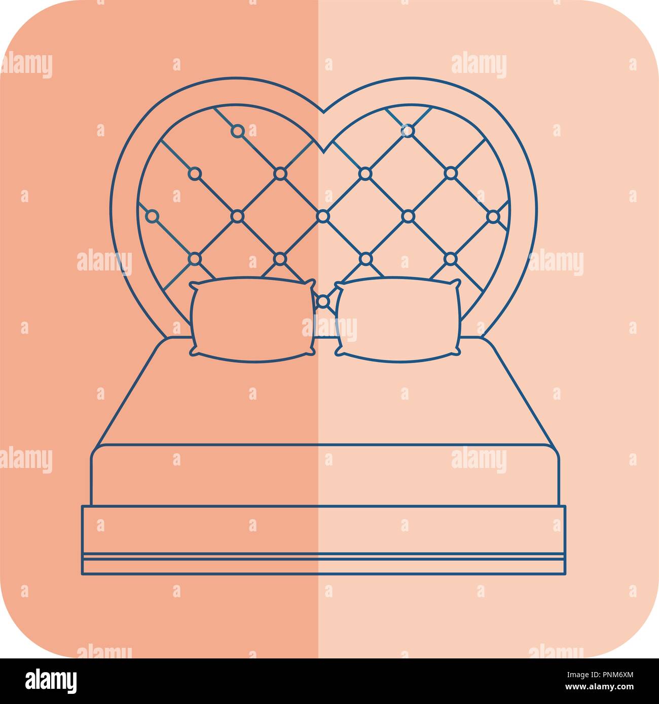 wedding beauty bed shape heart love vector illustration Stock Vector ...