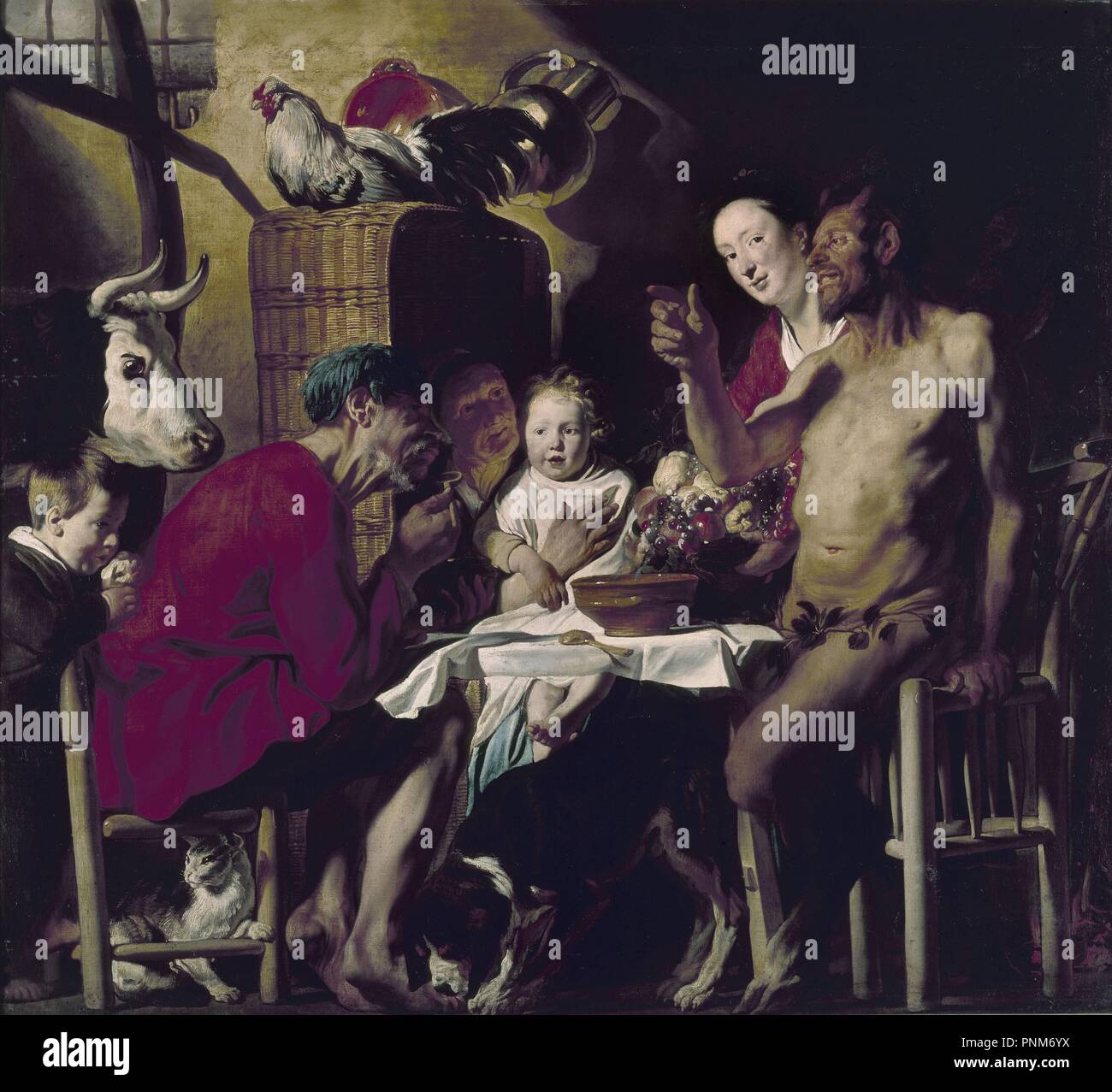 EL SATIRO Y LOS CAMPESINOS - SIGLO XVII. Author: JORDAENS, JACOB ...