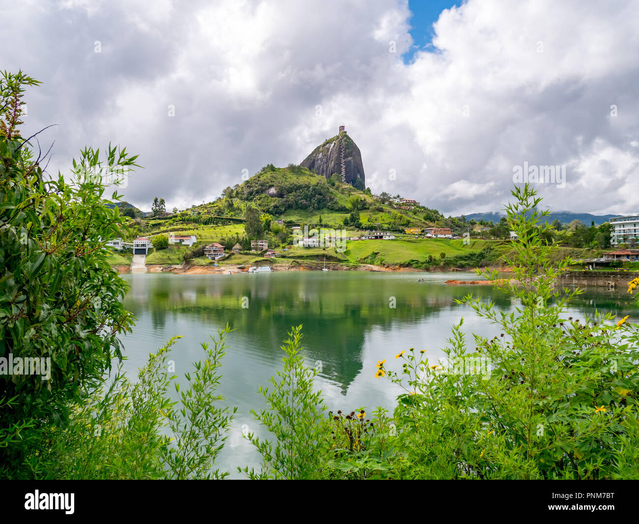 Rock of Guatape (Piedra Del Penol) and Lake in Guatape, Colombia Stock ...